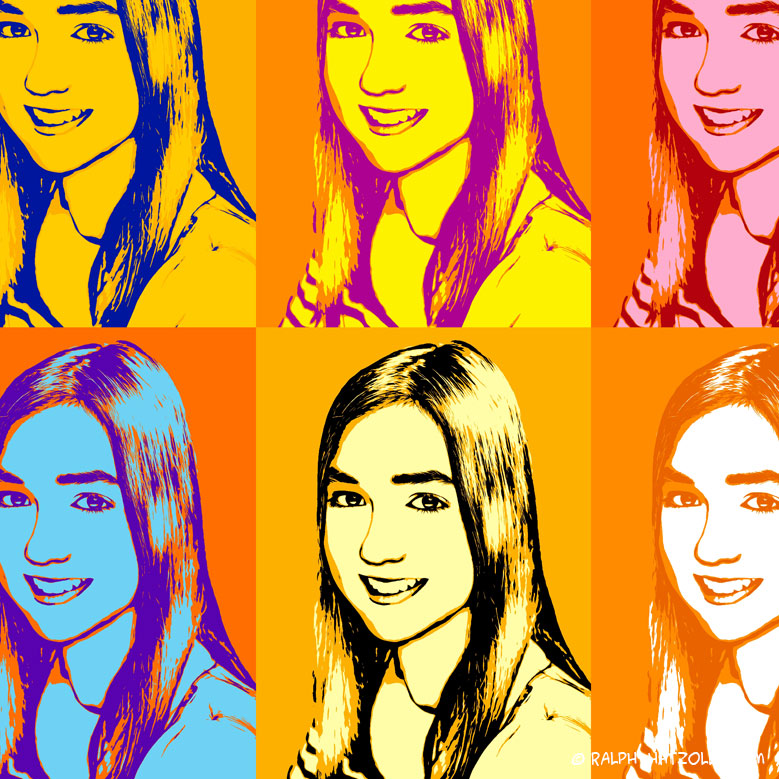 Pop Art Portrait Andy Warhol Stil vom eigenen Foto